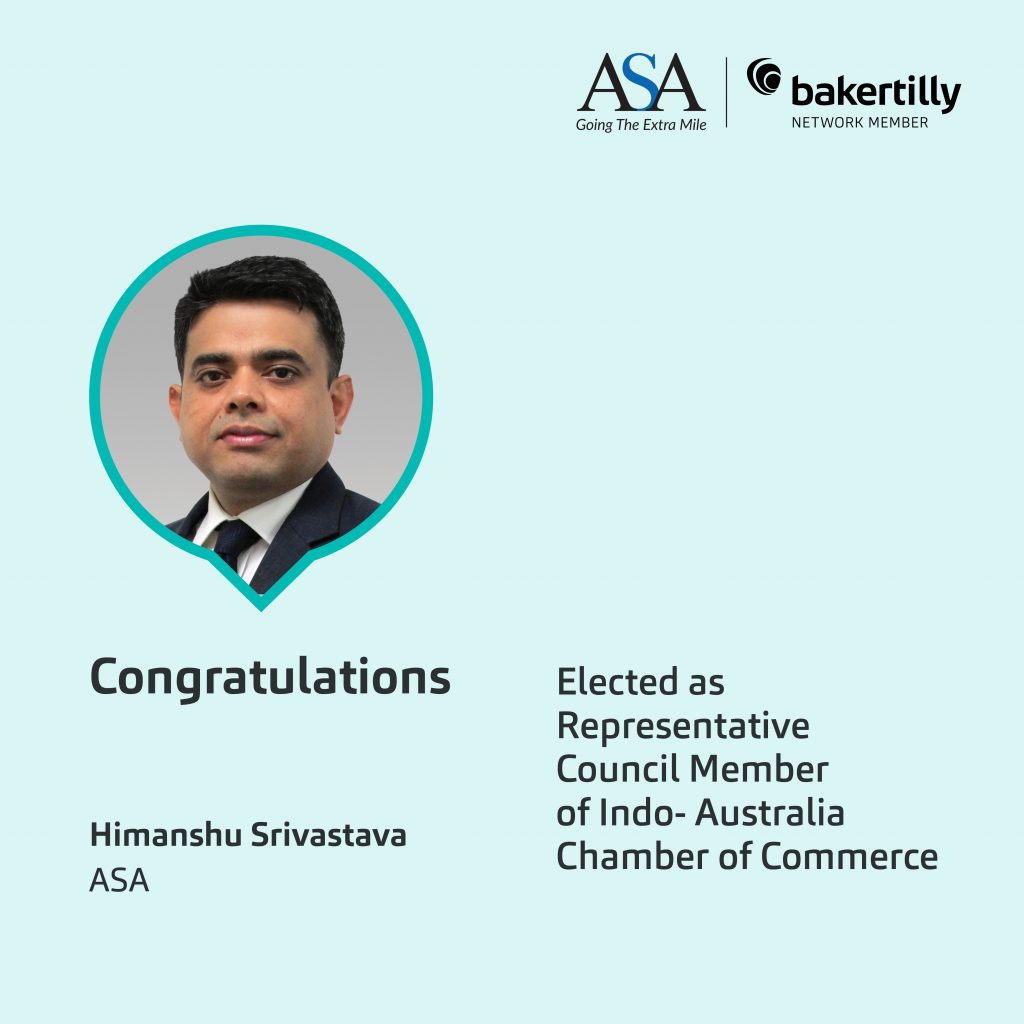 Himanshu Srivastava Elected As Representative Council Member Of Indo - Australia Chamber of ...